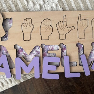 ASL Children's Puzzle | Sign Language Puzzle | Personalized Name Puzzle ...