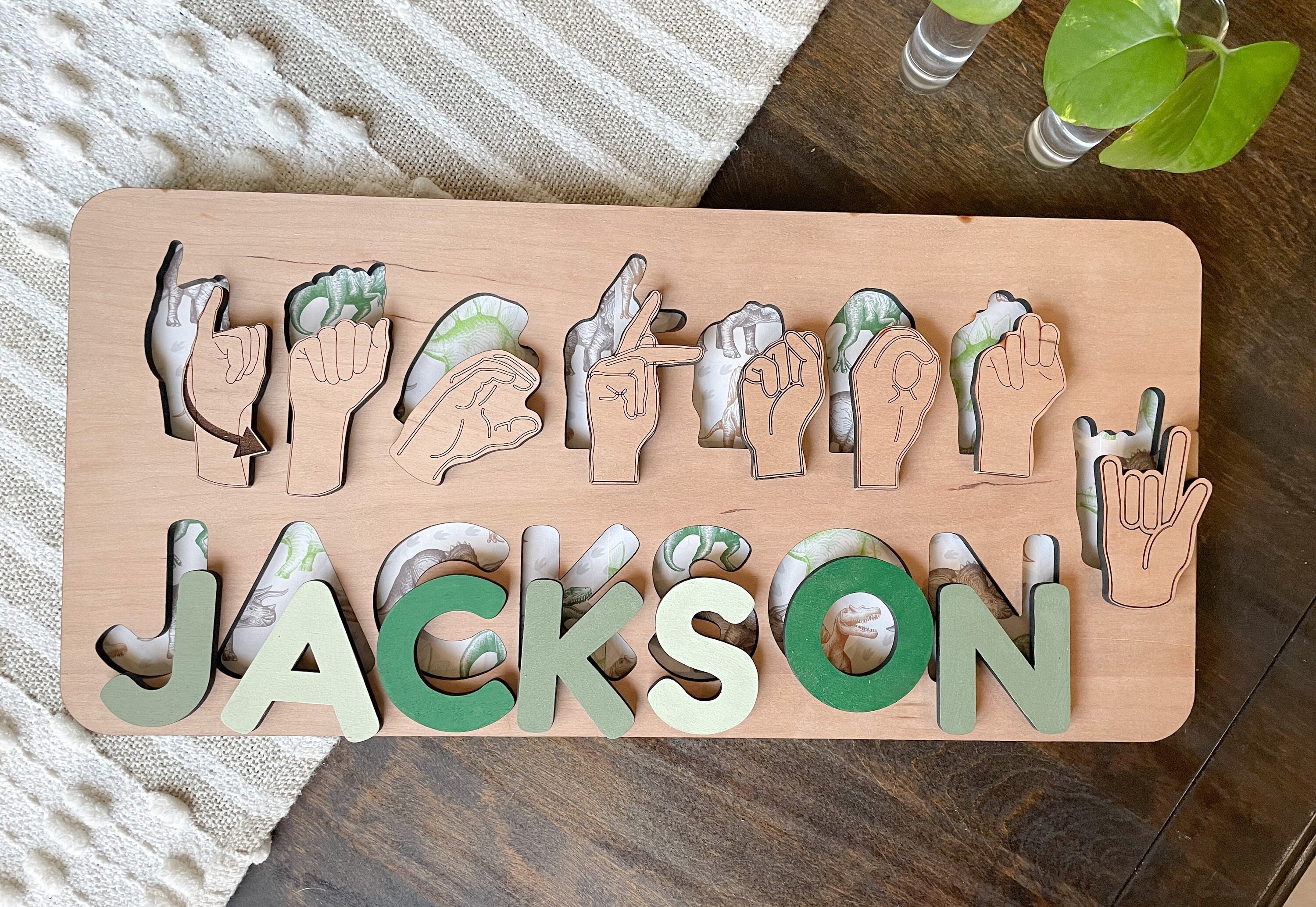 ASL Children's Puzzle Sign Language Puzzle Personalized Name Puzzle and ...