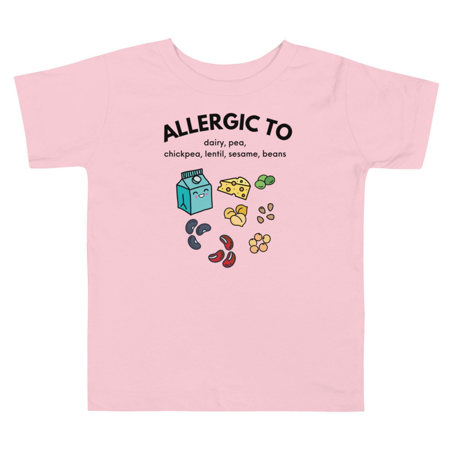 Custom Kids Allergy Graphic Tee, Food Allergies Shirt, Personalized ...