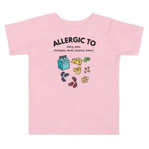 Custom Kids Allergy Graphic Tee, Food Allergies Shirt, Personalized ...