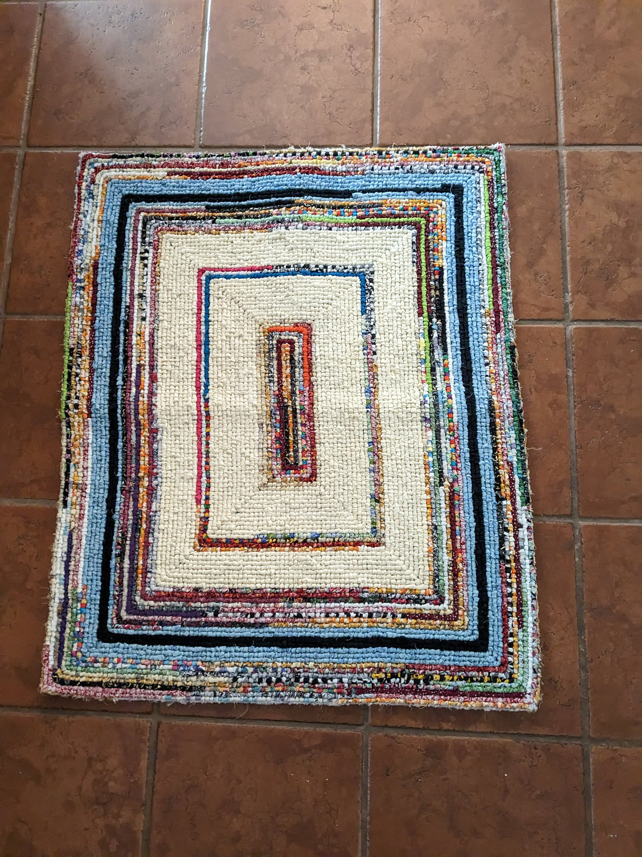 Mutli Color With White Lockerhook Rug - Etsy