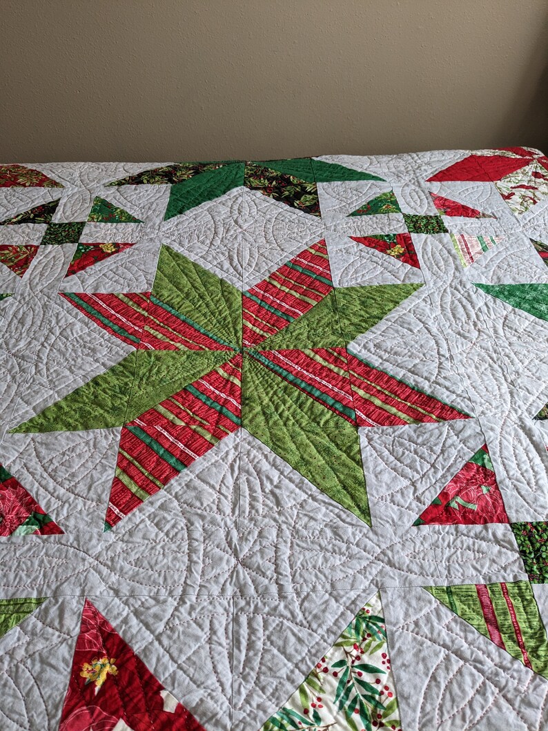 Christmas Star Quilt 83" X 83" - Etsy