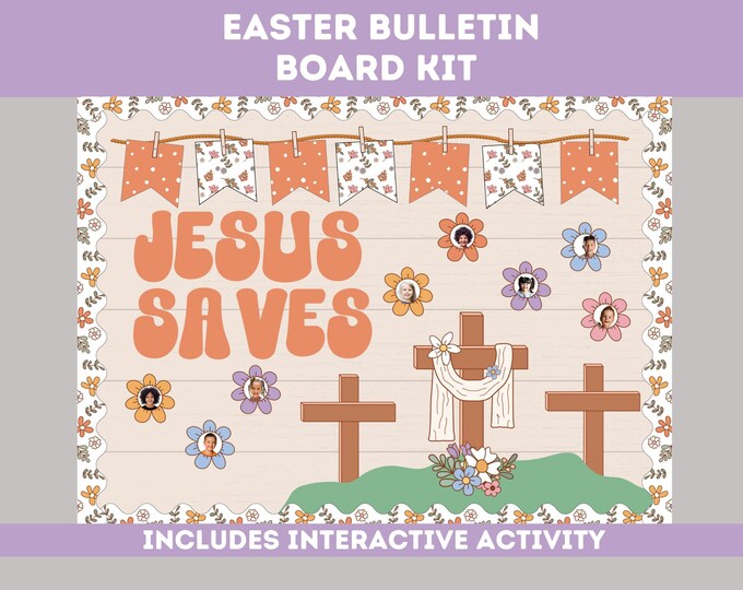 Teachers School Bulletin Board Easter Cutouts DIY Kit "he is Risen ...