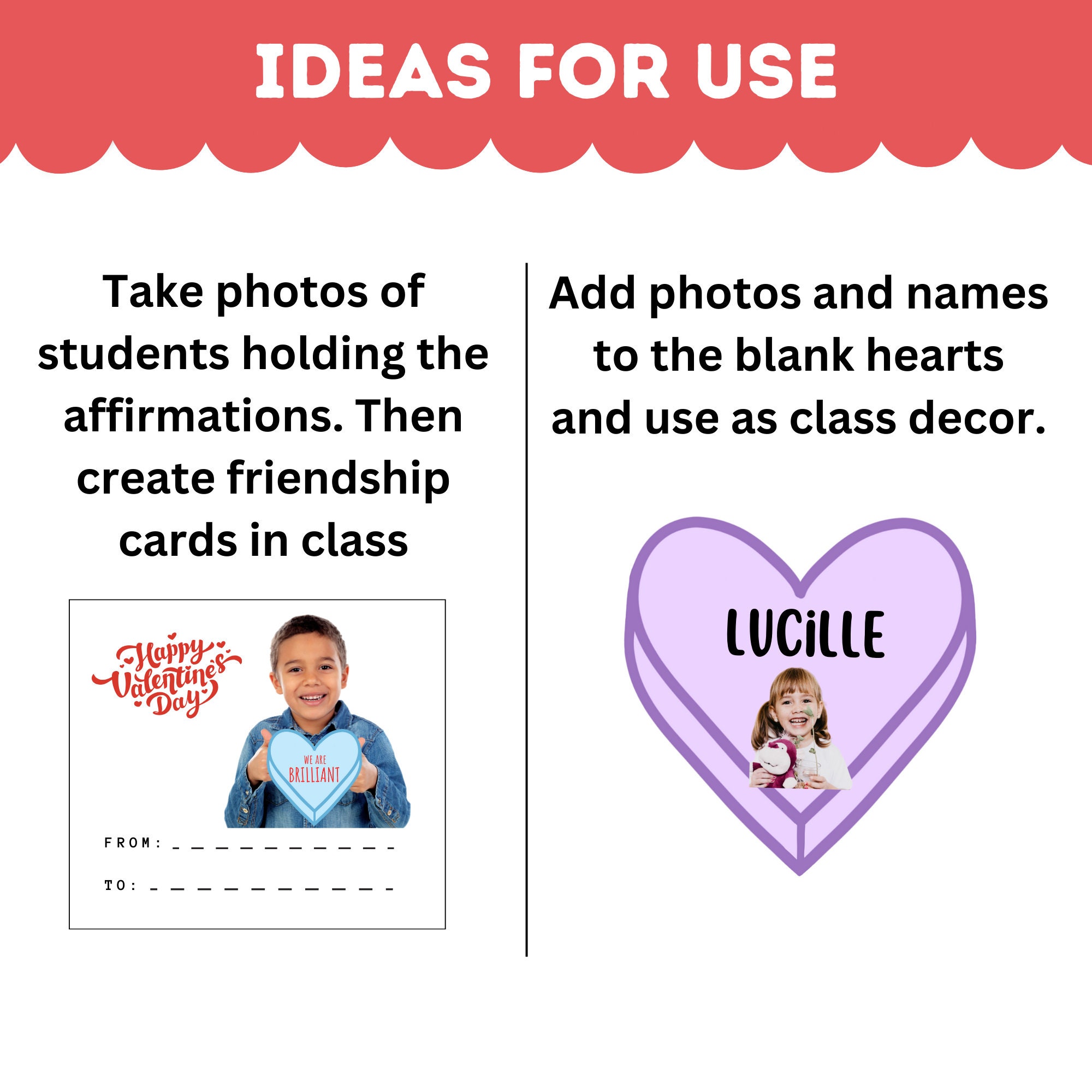 Valentine's Day Bulletin Board Kit Candy Heart Affirmations Kindness ...