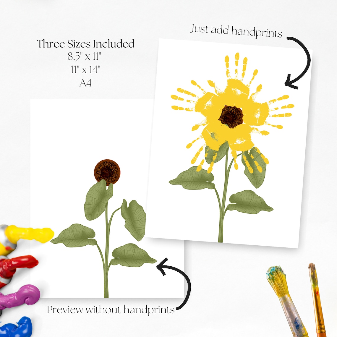 Mothers Day Handprint Printable Sunflower Handprint Keepsake From Child ...