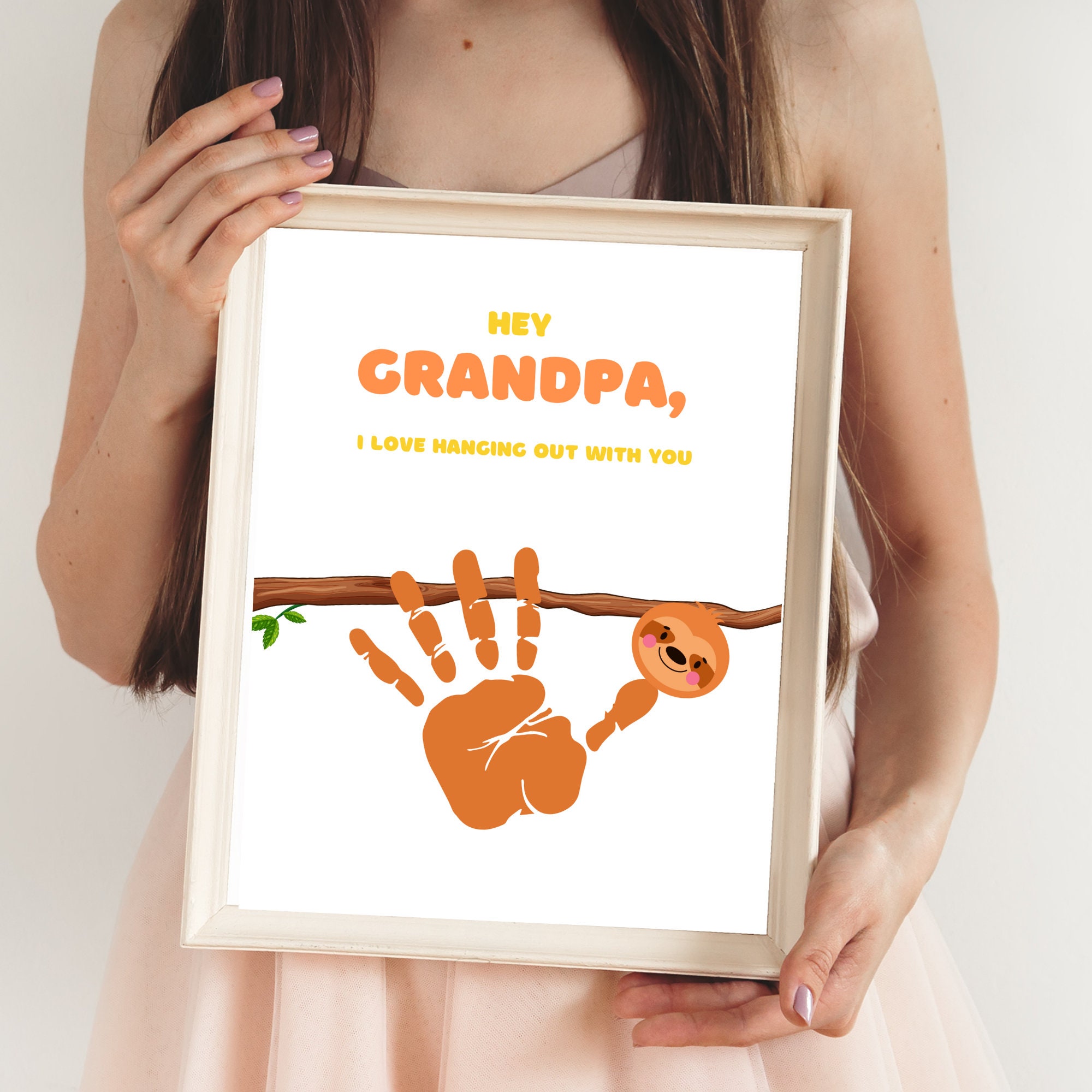 Sloth Handprint Printable for Grandpa Handprint Keepsake From Kid ...