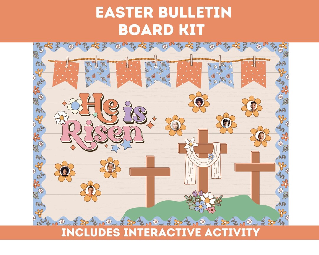 Resurrection Easter Bulletin Board Kit | Classroom Decor Church Board ...