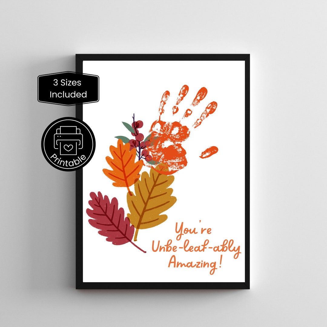 Fall Foliage Wall Art Printable Leaf Toddler Keepsake Painting Child ...