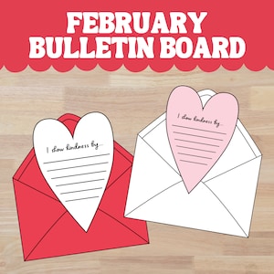 Valentine's Day Bulletin Board Kit | Kindness Writing Activity ...