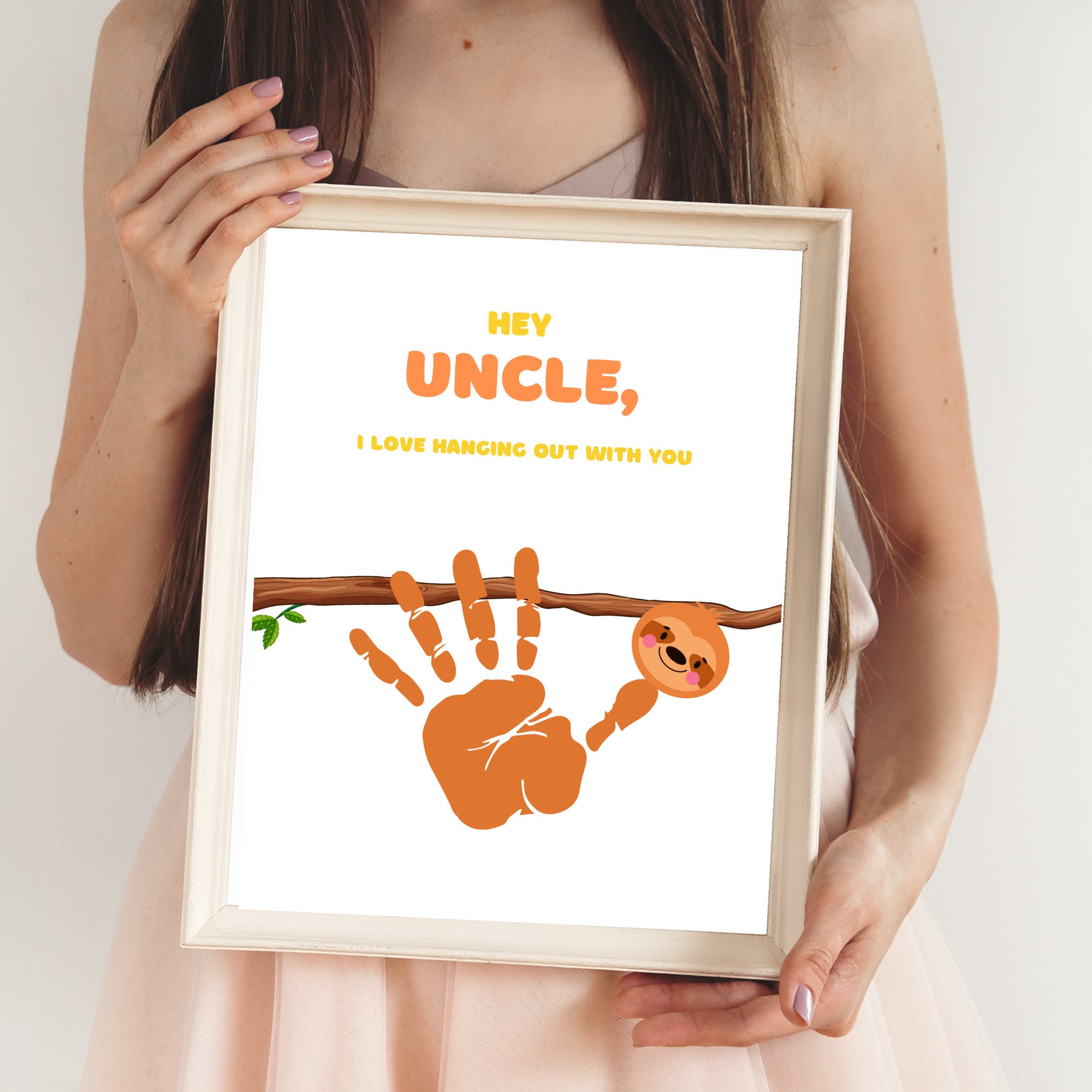 Sloth Handprint Printable for Him Uncle Handprint Keepsake From Kid ...