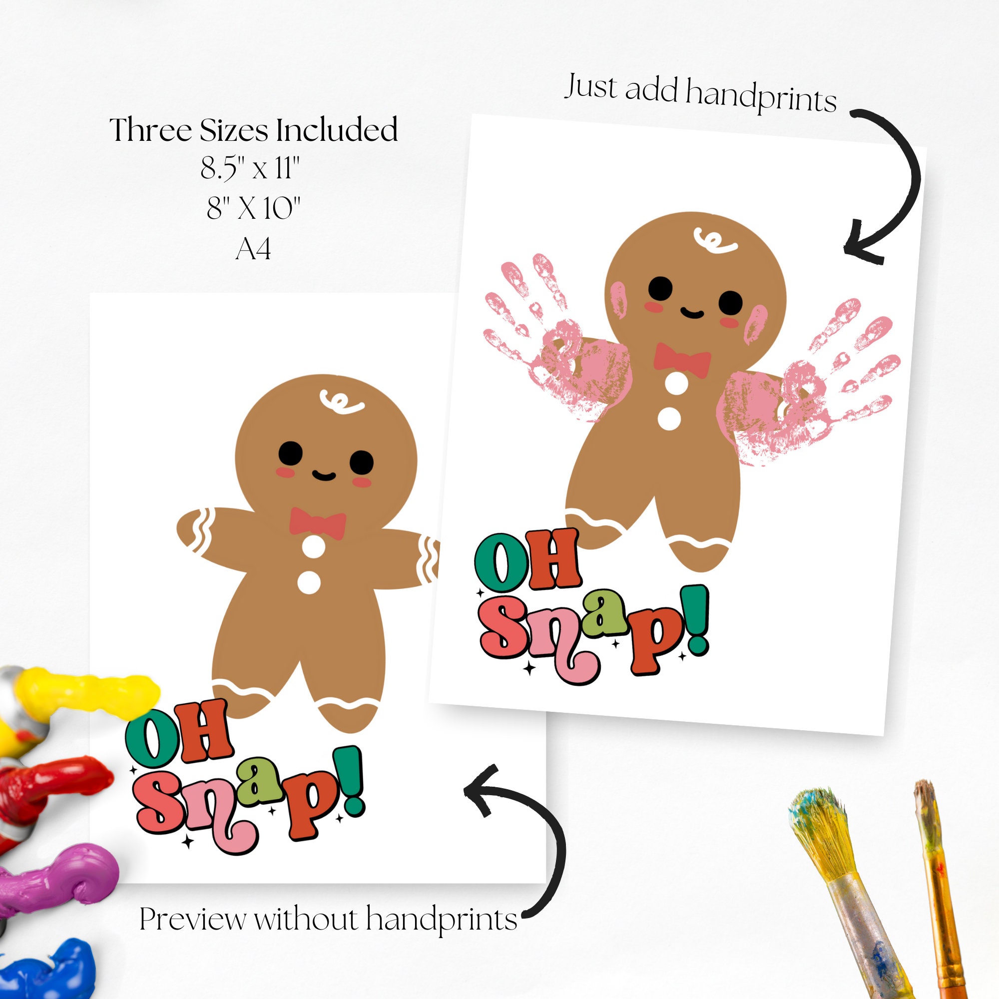 Handprint Craft Kids Christmas | Holiday Toddler Keepsake Painting | Oh ...