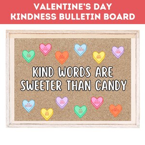 Valentine's Day Bulletin Board Kit | Candy Hearts Decor | February Door ...