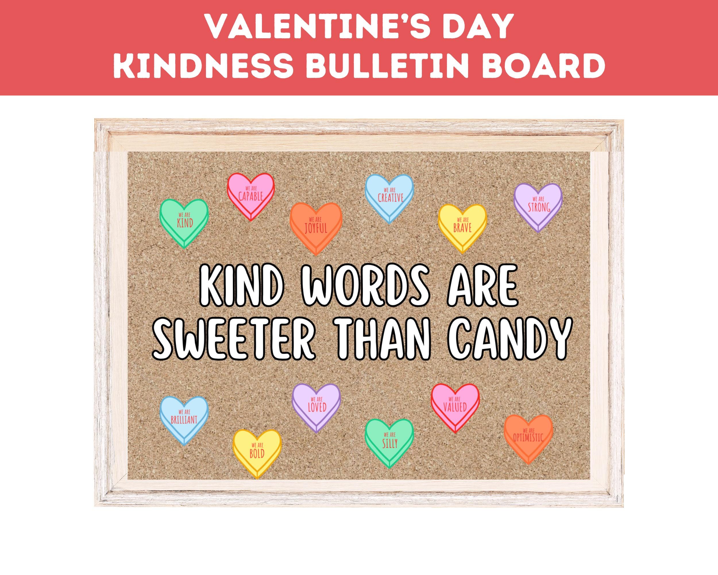 Valentine's Day Bulletin Board Kit | Candy Hearts Decor | February Door ...