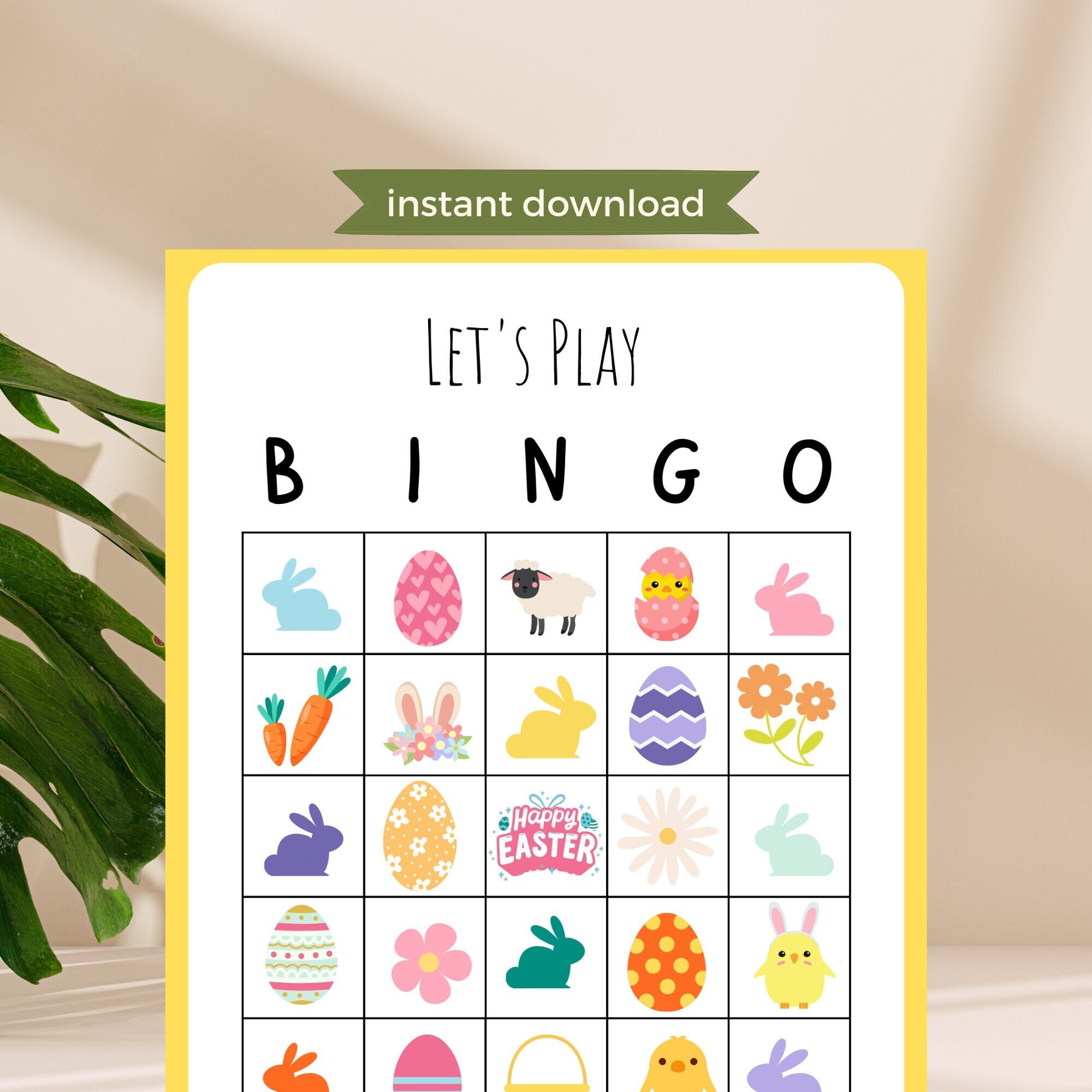 Kid's Printable Easter Bingo Easter Game Print at Home Kids Game ...