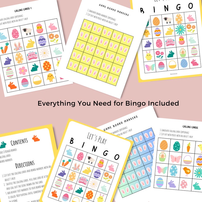 Kid's Printable Easter Bingo Easter Game Print at Home Kids Game ...