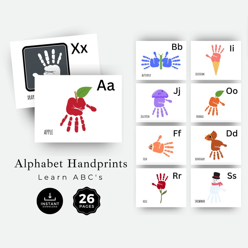 Handprint Alphabet - Etsy
