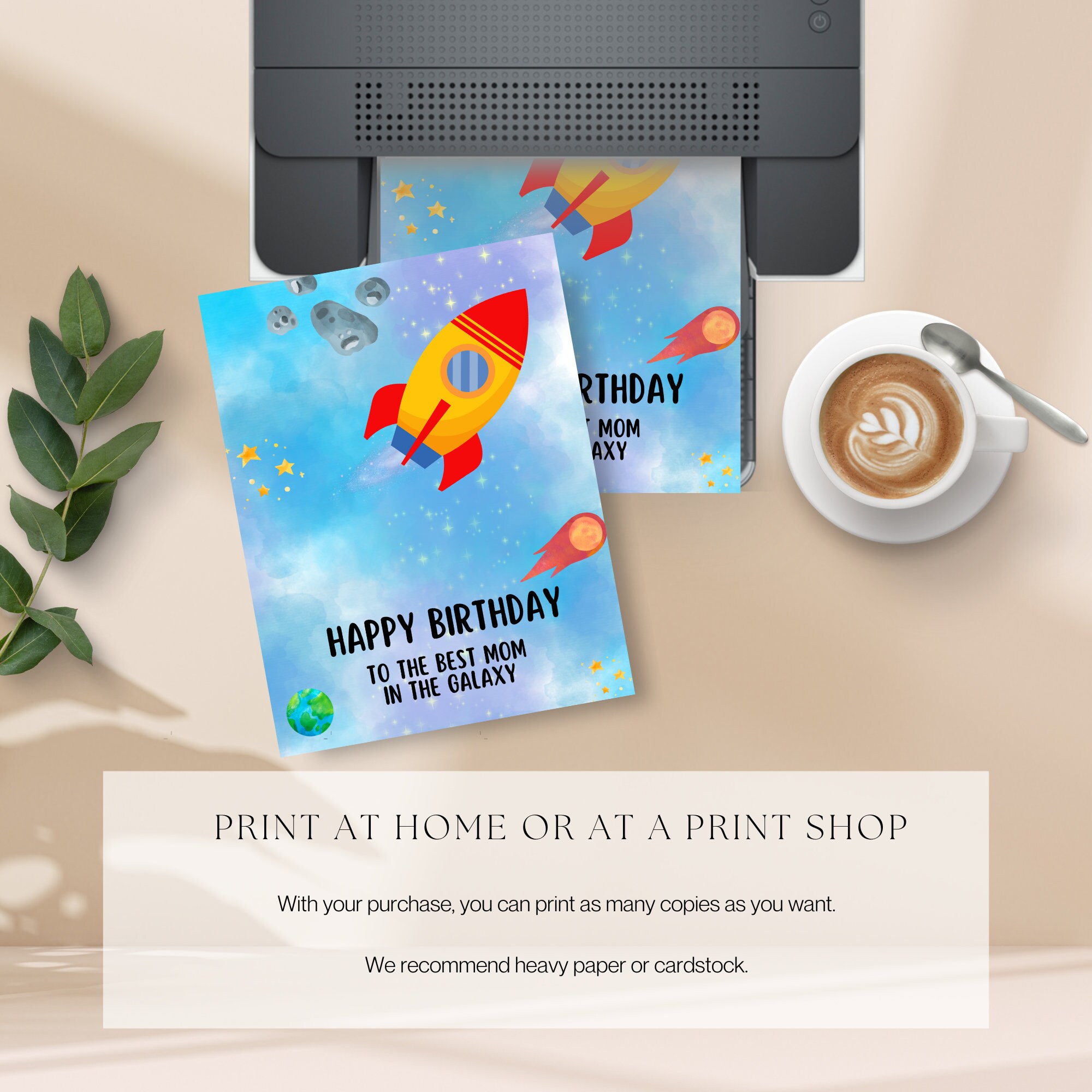 Kids Handprint Craft Printable Birthday Card for Mom Homeschool Art ...