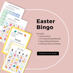 Kid's Printable Easter Bingo Easter Game Print at Home Kids Game ...