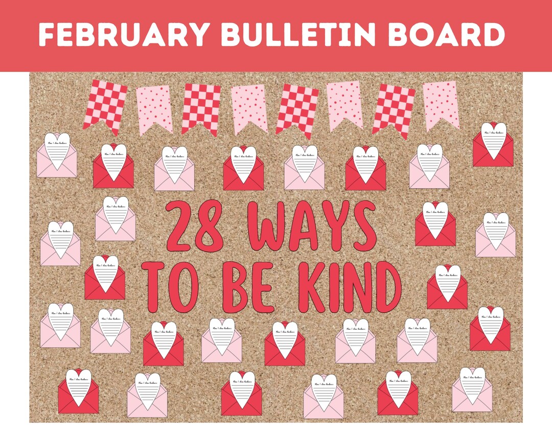 Valentine's Day Bulletin Board Kit | Kindness Writing Activity ...