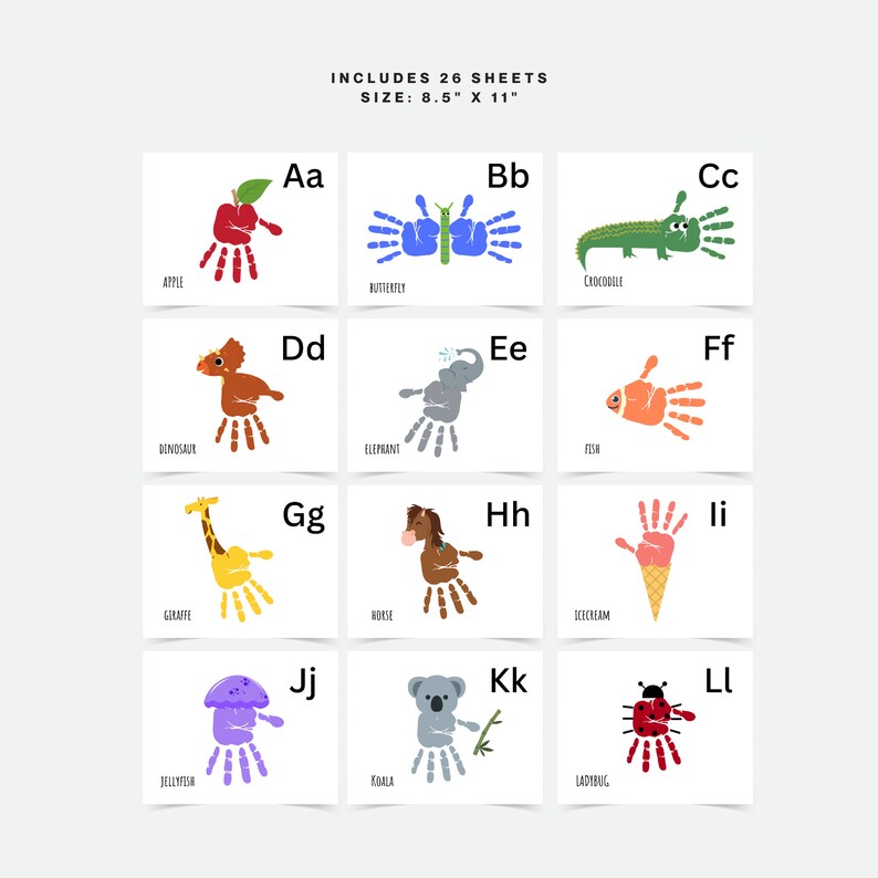 Alphabet Handprint | Printable Craft for Toddler | Abc Handprint Art ...