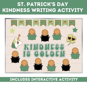 St. Patrick's Day Kindness Bulletin Board Kit | Retro Classroom Door ...