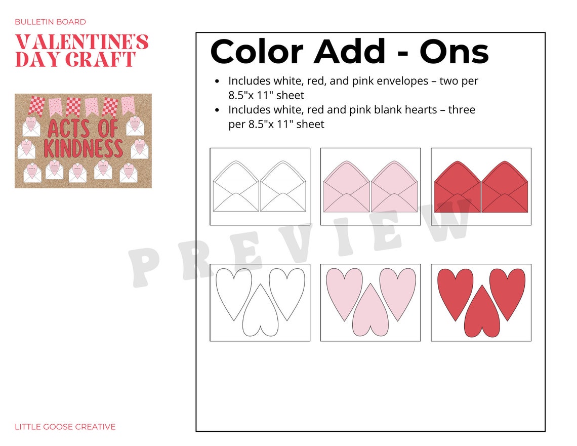 Valentine's Day Bulletin Board Kit Kindness Writing Activity February ...