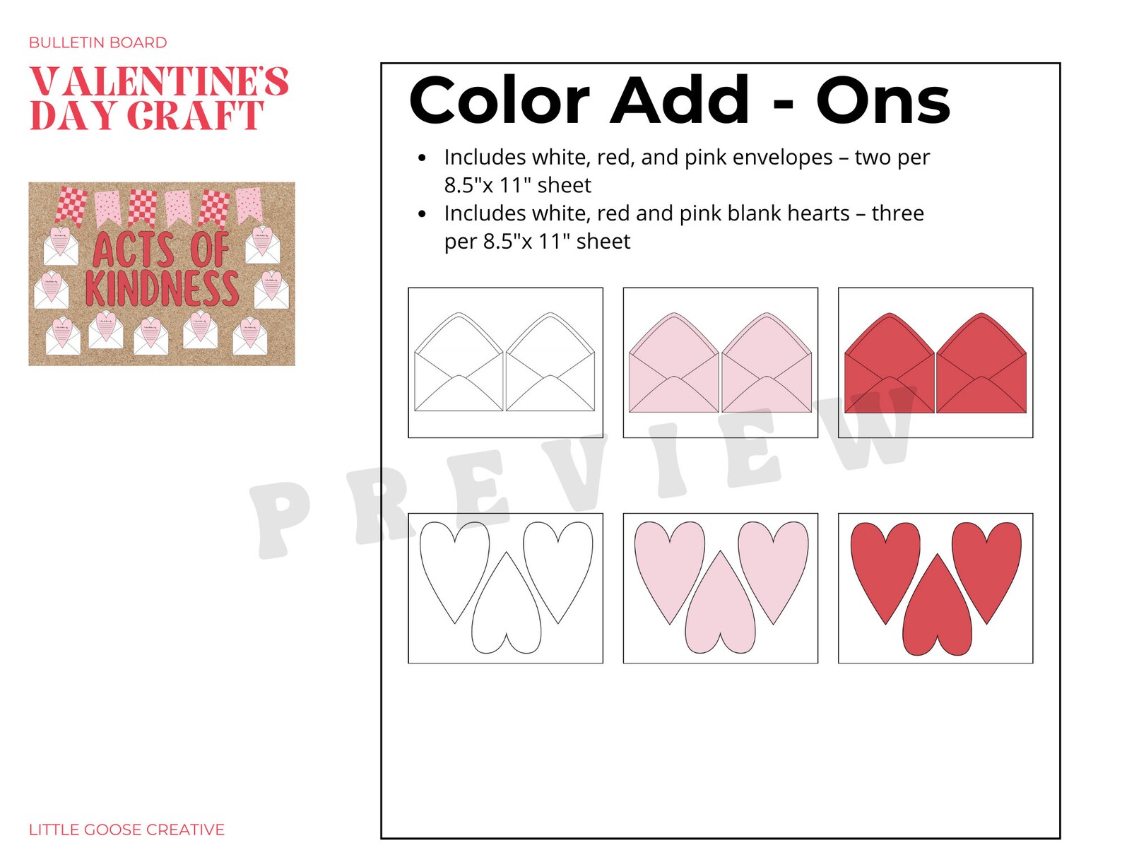 Valentine's Day Bulletin Board Kit Kindness Writing Activity February ...