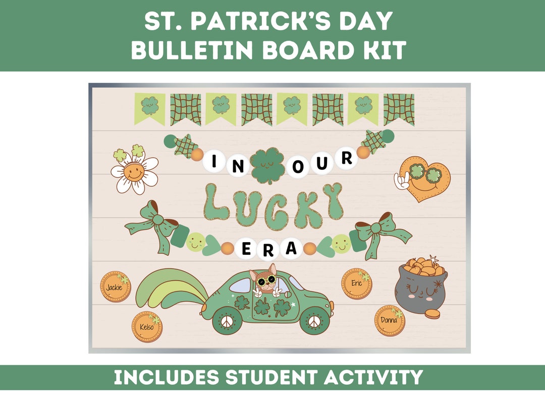St. Patrick's Day Bulletin Board Kit Retro Classroom Door Decor in Our ...