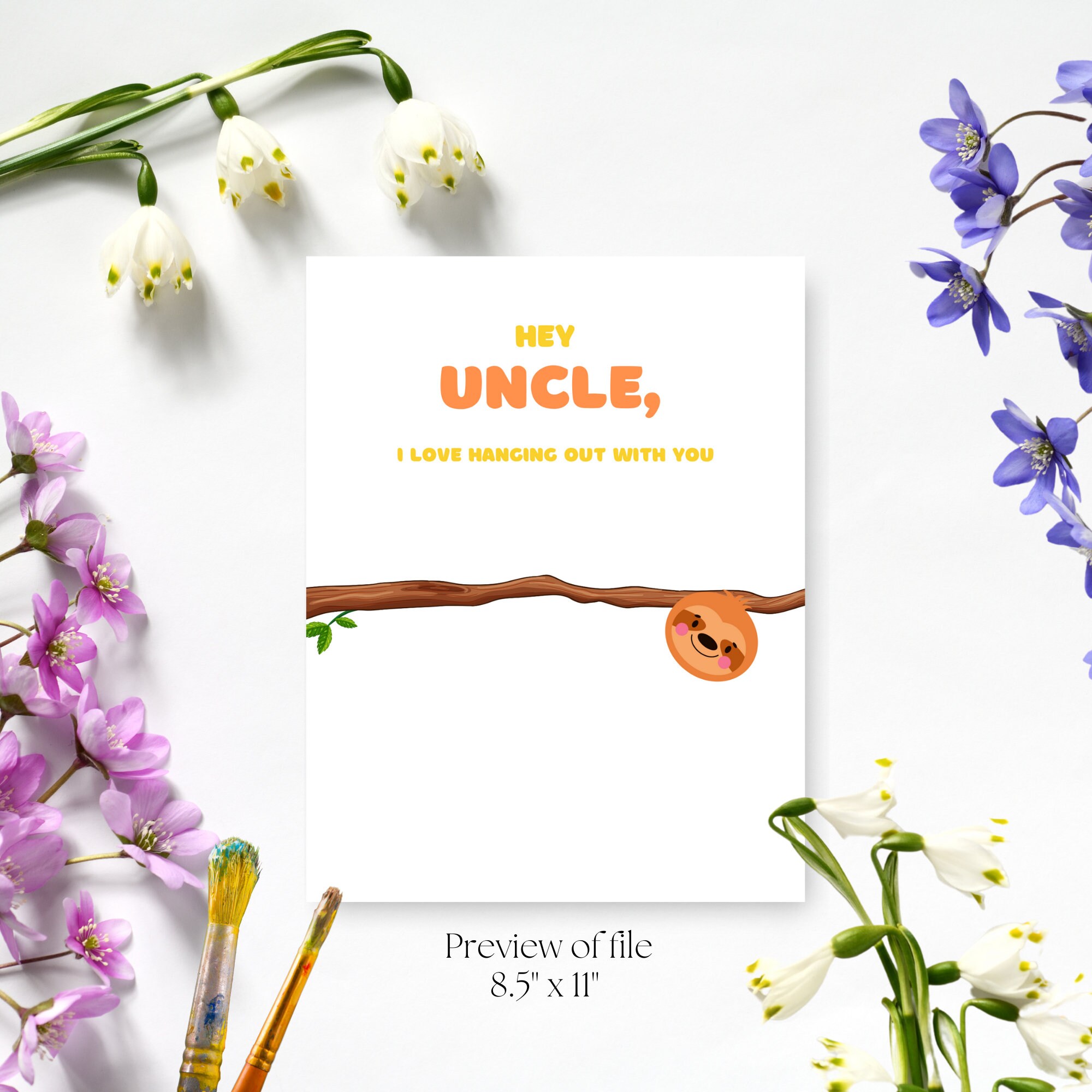 Sloth Handprint Printable for Him Uncle Handprint Keepsake From Kid ...