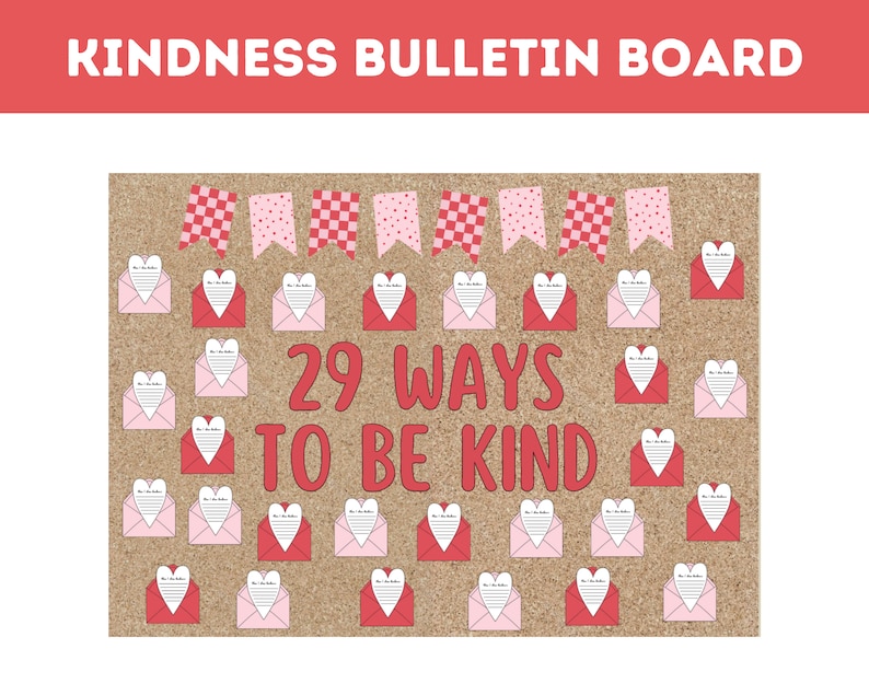 Valentine's Day Bulletin Board Kit Kindness Writing Activity February ...