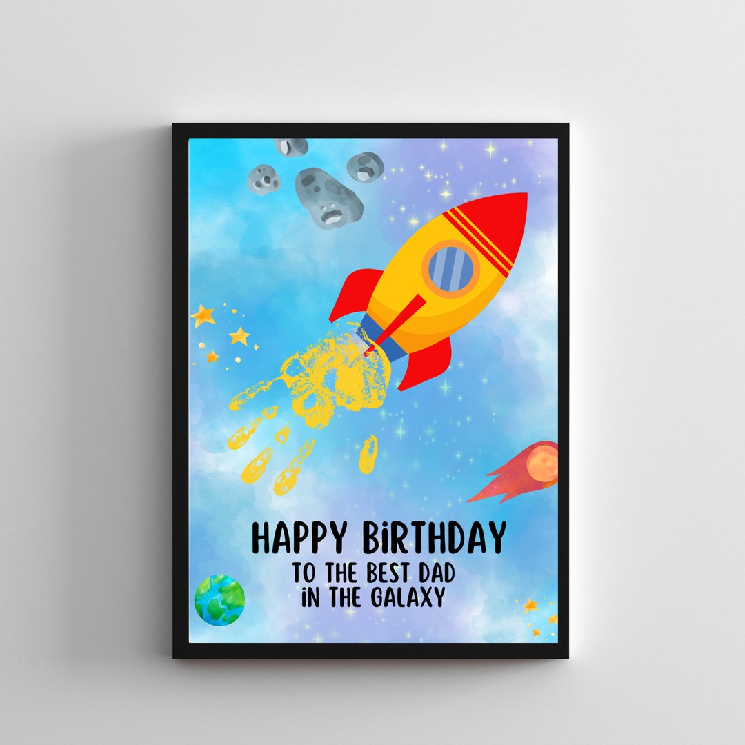 Kids Handprint Craft | Printable Birthday Card for Dad | Gift for Papa ...