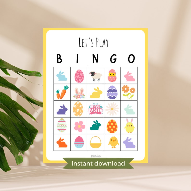 Kid's Printable Easter Bingo Easter Game Print at Home Kids Game ...