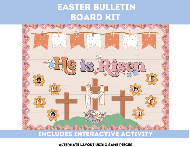 Resurrection Easter Bulletin Board Kit | Classroom Decor Church Board ...