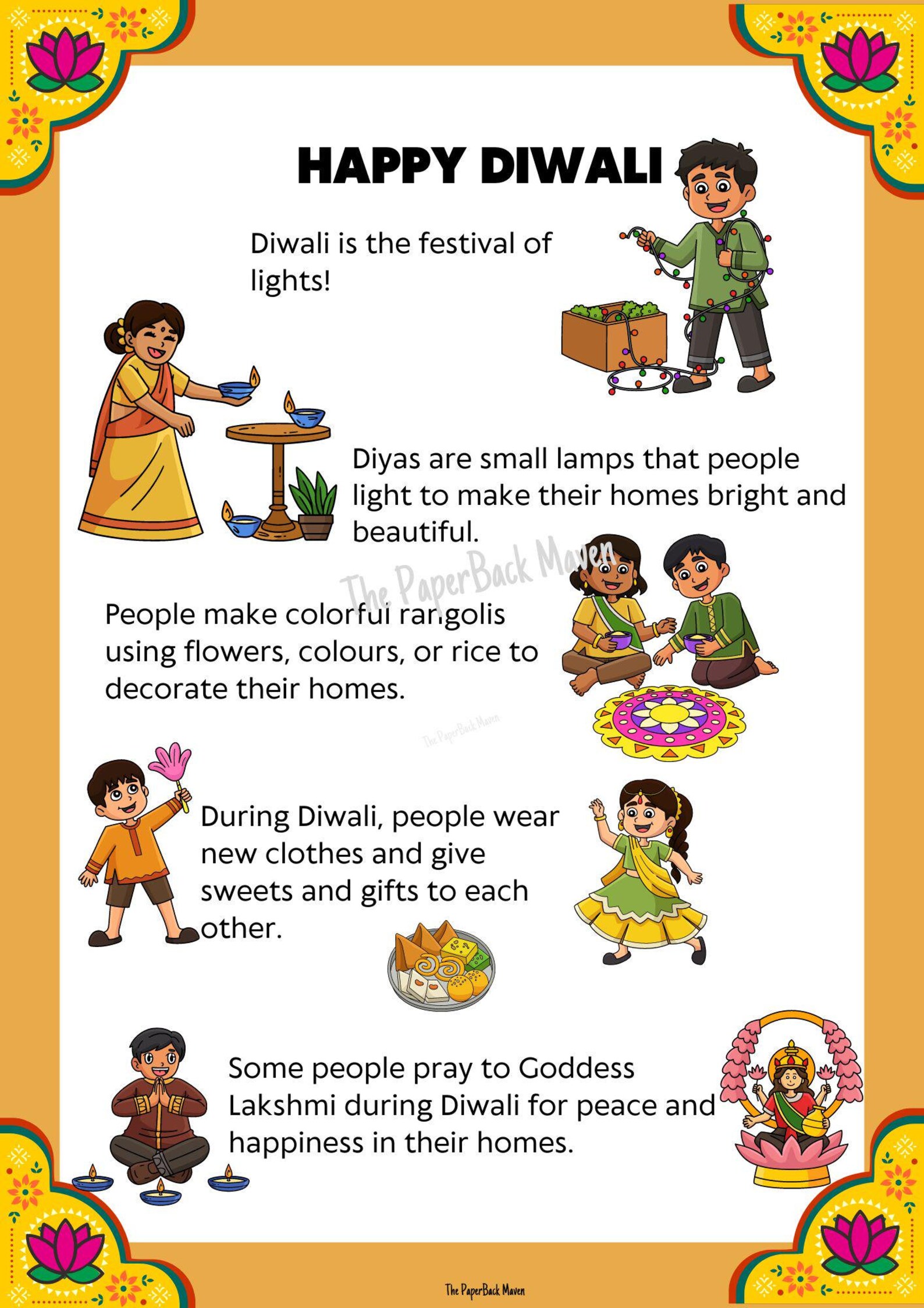 Diwali Activity Pack for Kids Printable Worksheets, Games & Crafts Fun ...