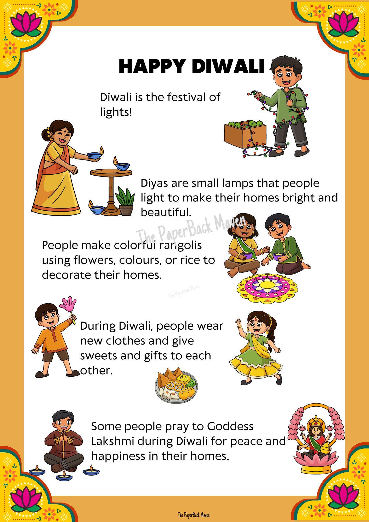 Diwali Activity Pack for Kids | Printable Worksheets, Games & Crafts ...