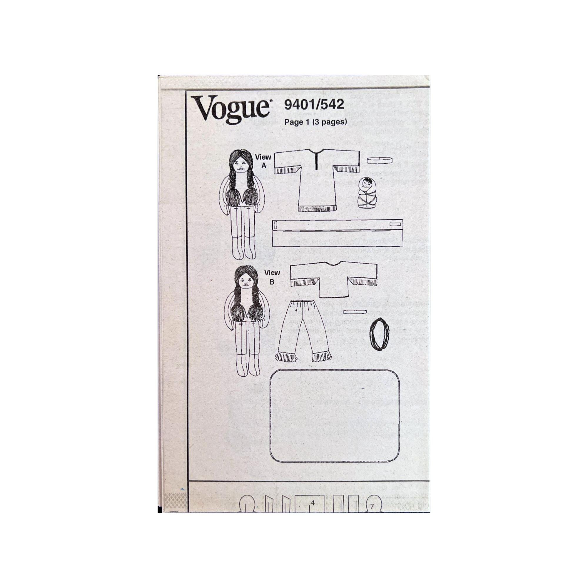 Easy Indian Doll Sewing Pattern With Iron on Transfers - Vogue Craft ...