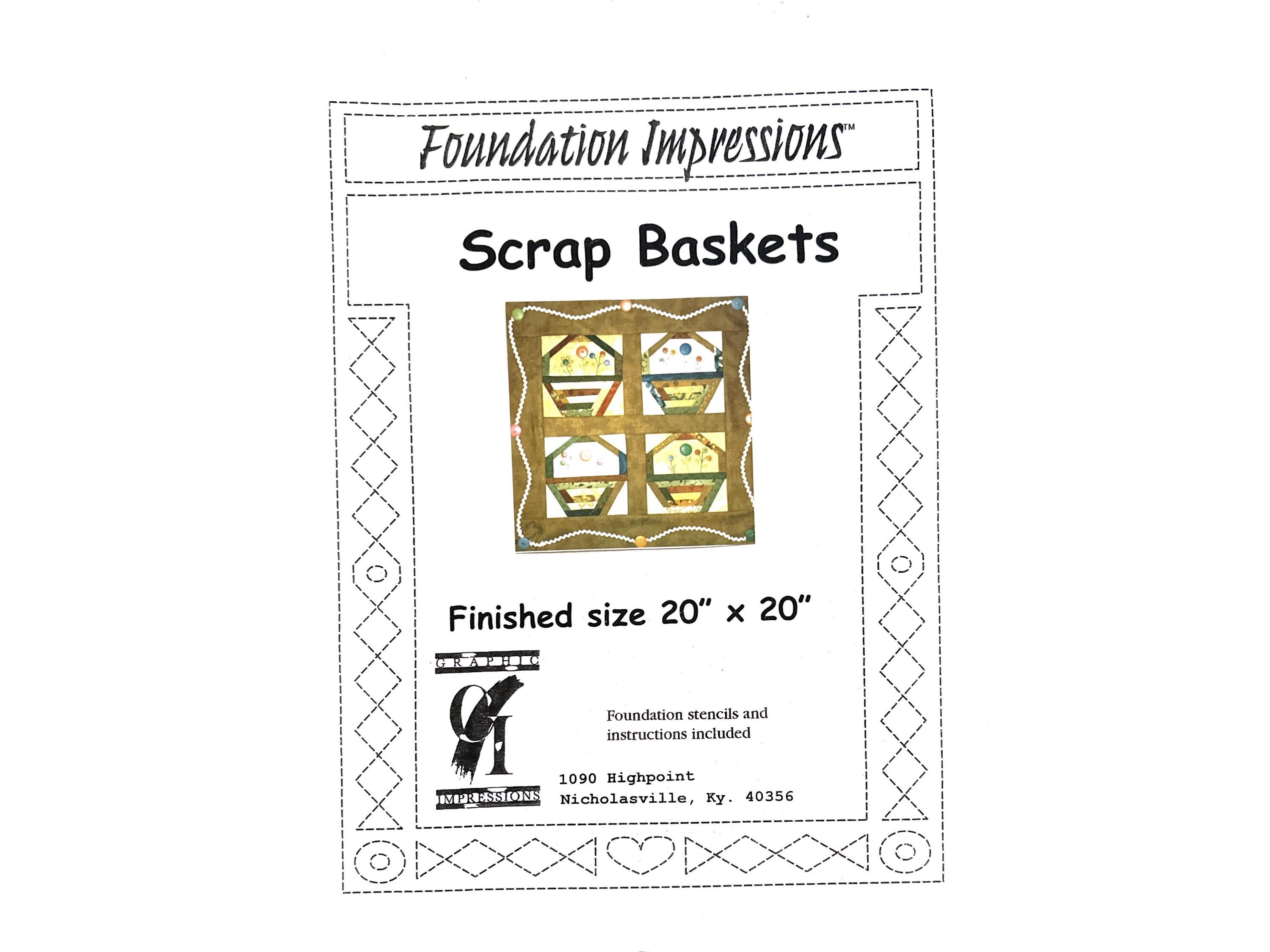 Scrap Baskets Sewing Pattern | Graphic Impressions | Quilt Basket ...