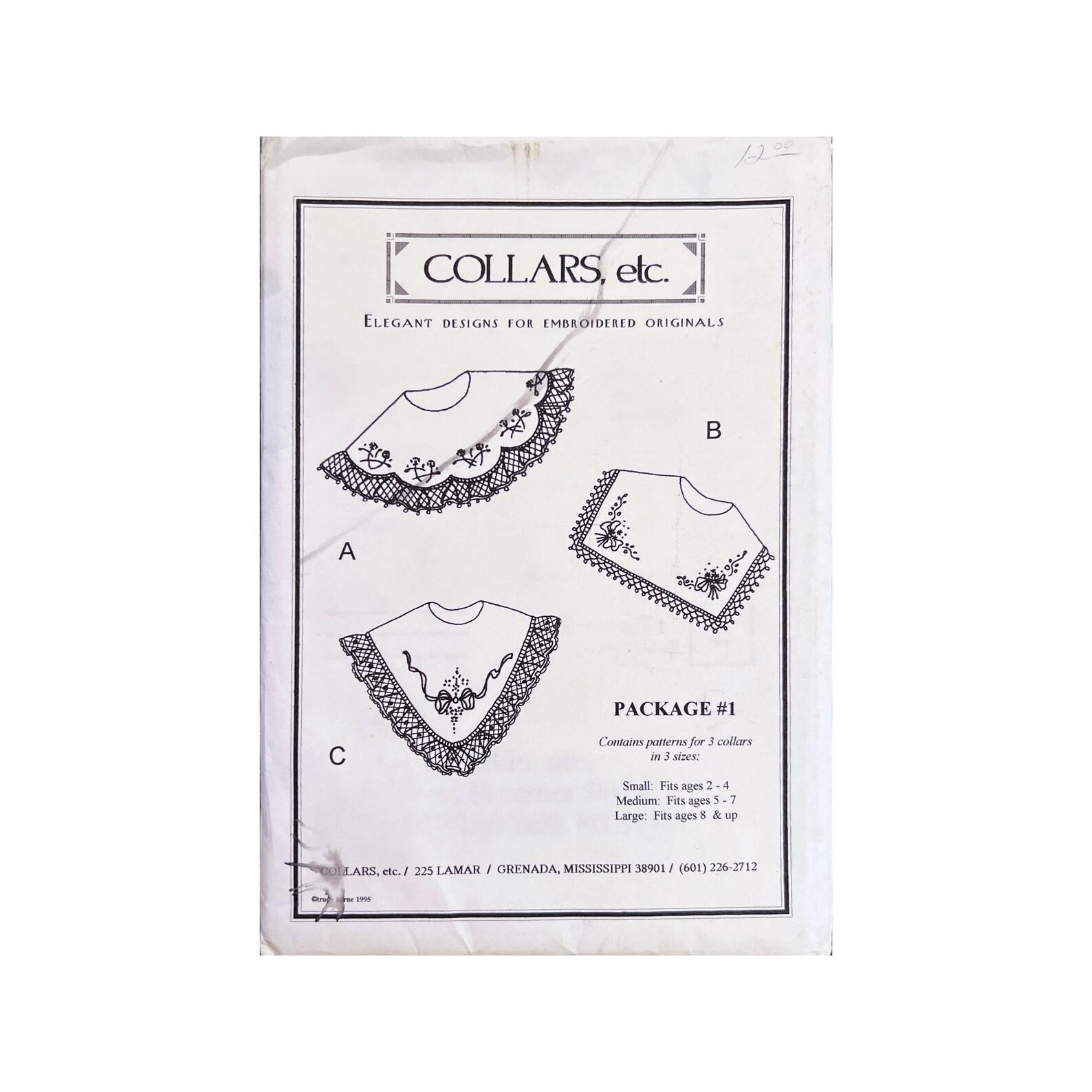 Elegant Embroidered Collars Sewing Pattern - Collars, Etc - Package 1 ...
