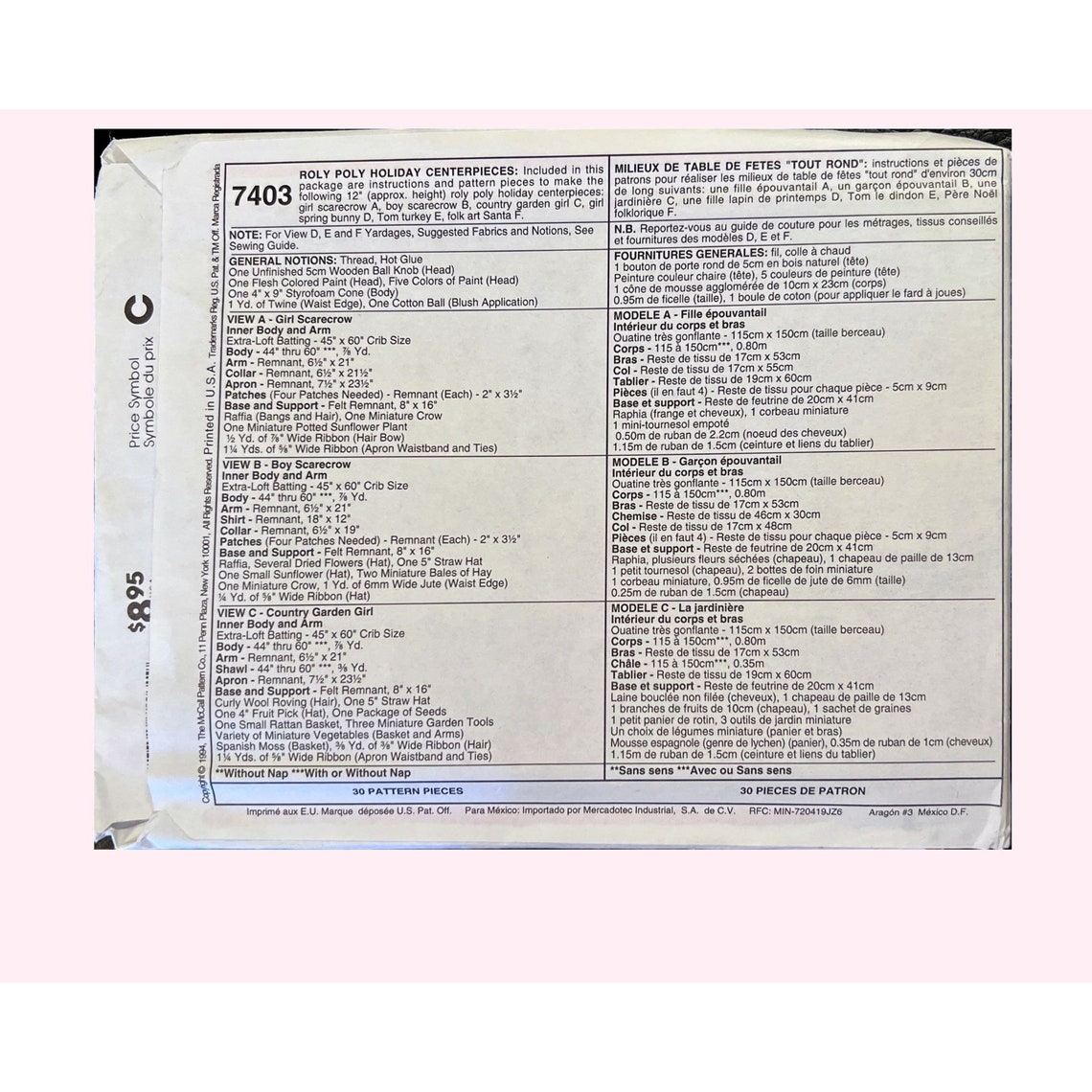 Roly Poly Holiday Santa, Mr & Mrs Scarecrow, Garden Girl, Rabbit, Mr ...