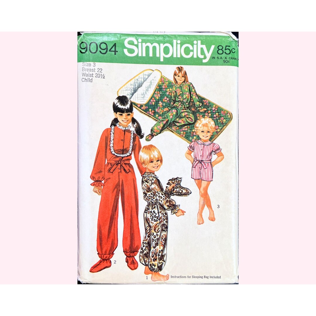 Child's and Girls' Pajamas in Two Lengths With Detachable Bootees and ...