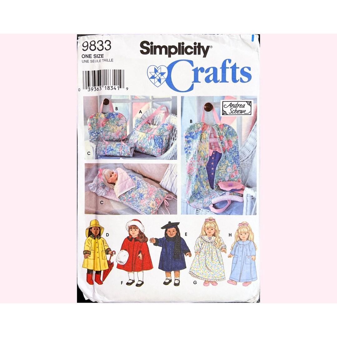 Doll Clothes, Tote, Doll Sized Garment Bag and Sleeping Bag ...