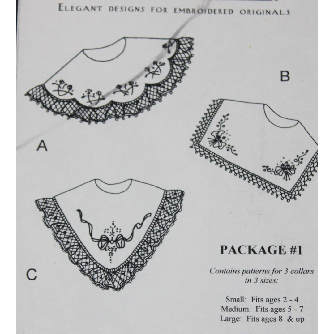 Elegant Embroidered Collars Sewing Pattern - Collars, Etc - Package 1 ...