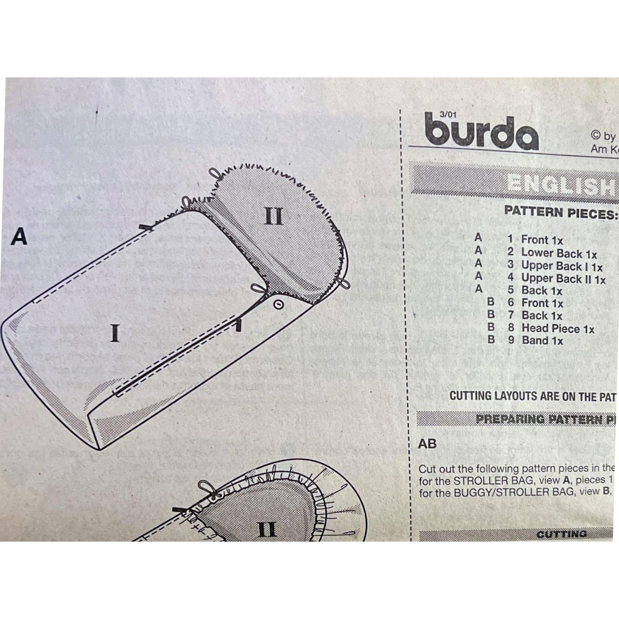 Pram Bag - Burda Sewing Pattern 9902 - Etsy
