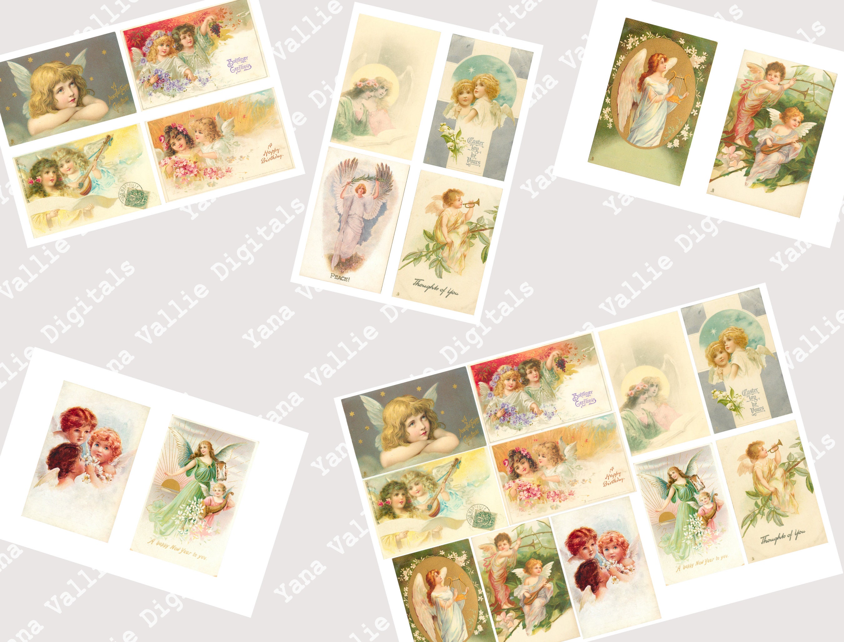 Vintage Prayer Cards, Angel Ephemera Printable Junk Journal Set, Faith ...