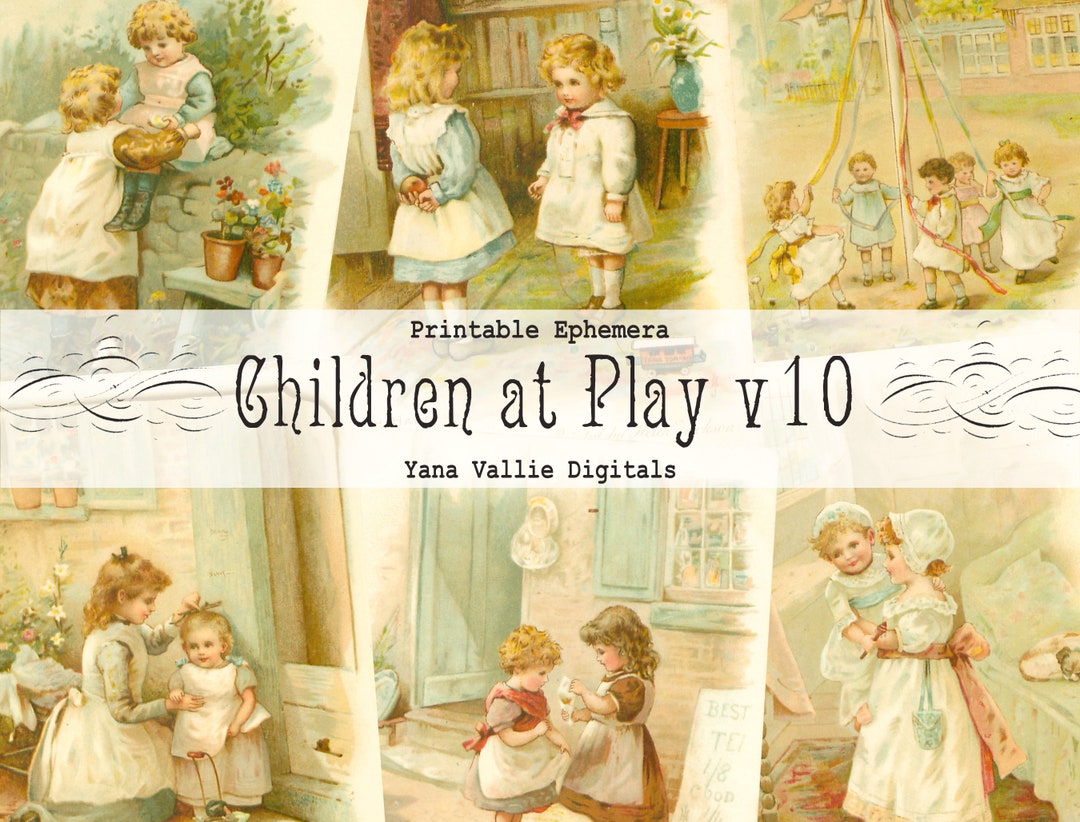 Victorian Children Ephemera, Printable Collage Sheet, Vintage Junk ...