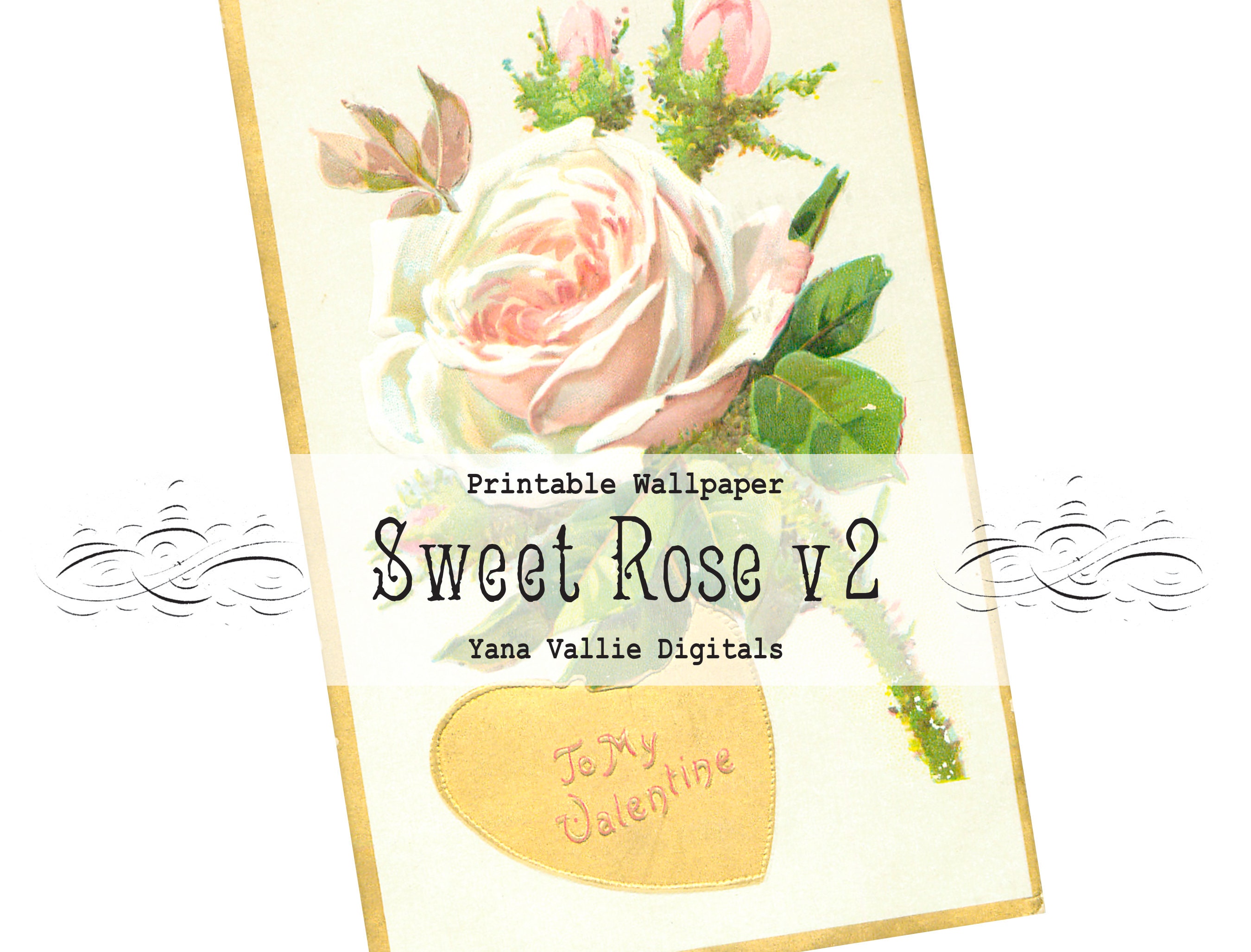 Printable Vintage Roses Cards Antique Rose Ephemera Junk - Etsy