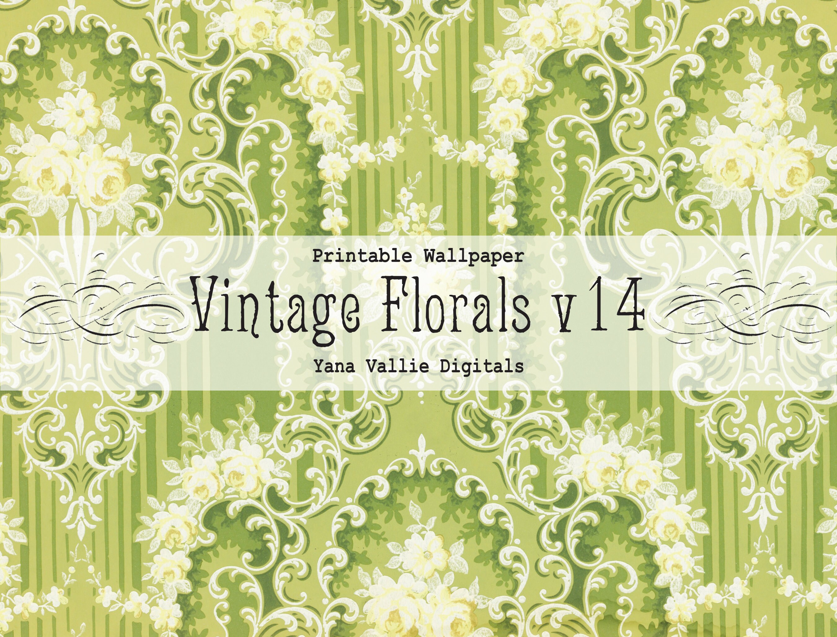 Antique Floral Wallpaper, Vintage Flowers and Patterns, Printable Junk ...