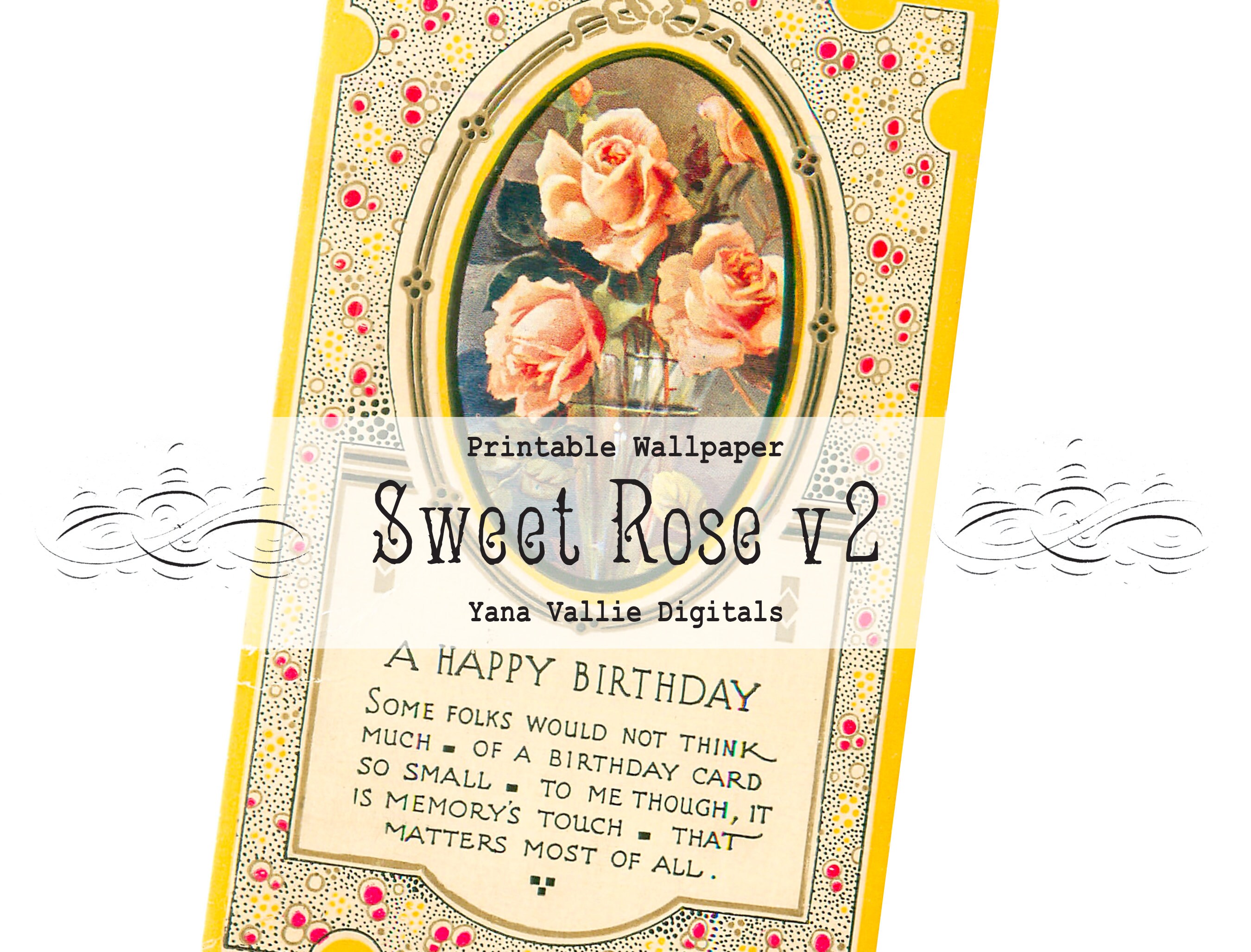 Printable Vintage Roses Cards, Antique Rose Ephemera Junk Journal ...