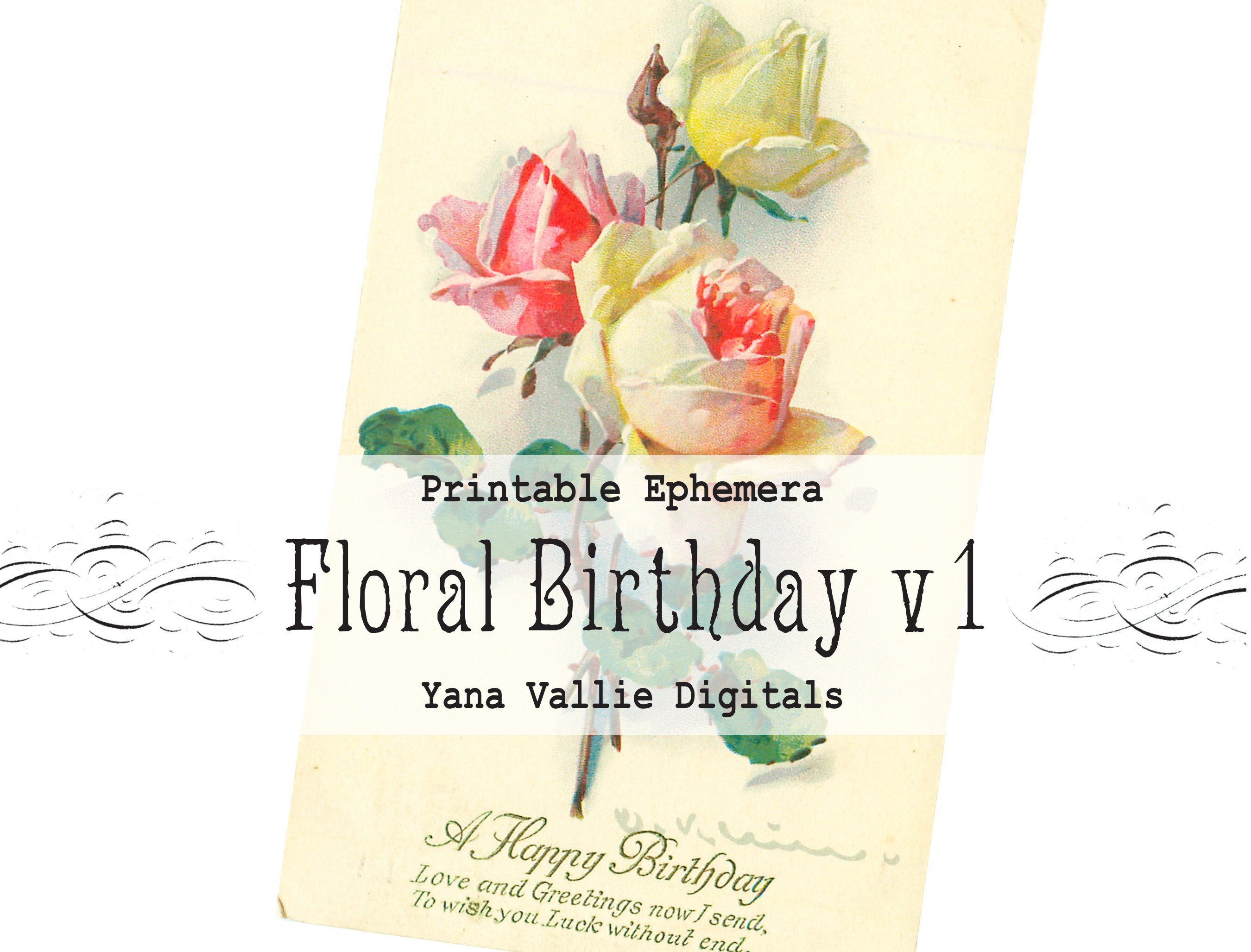 Birthday Junk Journal Ephemera, Printable Vintage Birthday Cards ...