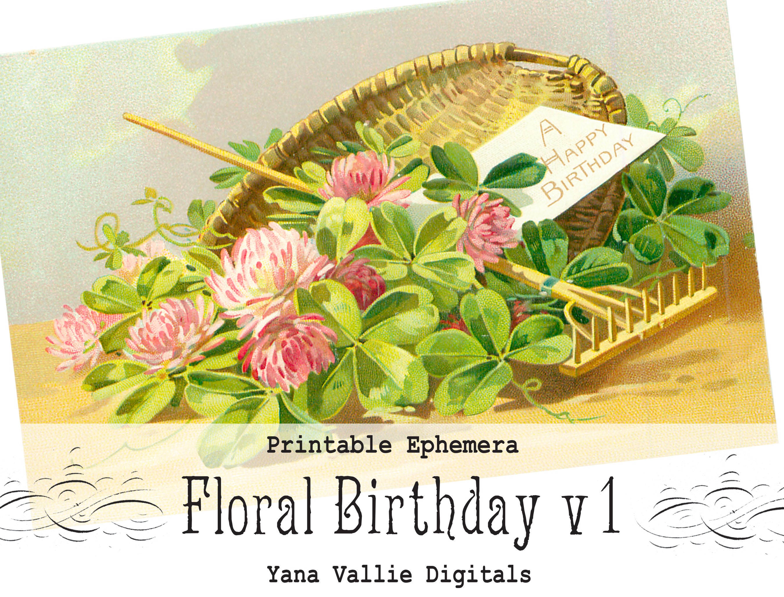 Birthday Junk Journal Ephemera, Printable Vintage Birthday Cards ...